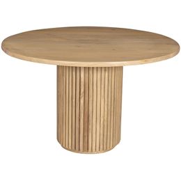 Esstisch Tom Tailor HOME, B:120cm H:75cm T:120cm, beige, Garten, Tische, "Ribbed Side Table High", mit S&auml;ulenfu&szlig; im extravaganten Ribbed-Look