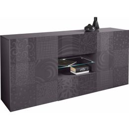Sideboard Inosign, grau, Wohnzimmer, Sideboards, "Miro", Breite 181 cm mit dekorativem Siebdruck