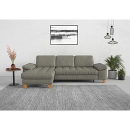 Sit & More Ecksofa SIT & MORE, B:275cm H:88cm T:172cm, grau, 100% Polyester, Wohnzimmer, Sofas, "Westham L-Form", mit Recamiere, mit oder ohne Bettfunktion,