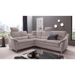 Ecksofa Places of Style, B:249cm H:90cm T:209cm, grau, Luxus-Microfaser Lederoptik (100% Polyester);Luxus-Microfaser (100%