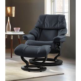 Relaxsessel stressless, B:88cm H:98cm T:78cm, blau, Leder BATICK: BATICK ist ein leicht korrigiertes, durchgefärbtes und genarbtes Möbelleder, bei