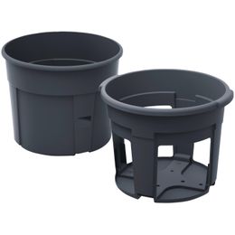 Anzuchttopf Prosperplast, H:23,6cm &Oslash;:29,5cm, grau, Kunststoff, Pflanzgef&auml;&szlig;e, "Potato Grower", &Oslash;xH: 29,5x23,6 cm, 2-teilig