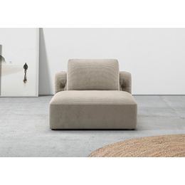 1,5-Sitzer RAUM.ID, B:107cm H:62cm T:109cm, beige, 95% Polyester, 5% Nylon, Sofas, "Cushid", Einzelmodul, auch separat stellbar