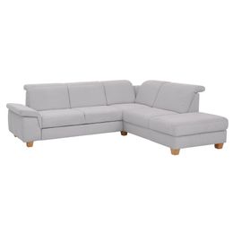 Ecksofa Home Affaire, B:256cm T:221cm, silber, Luxus-Microfaser Florence (100% Polyester);Luxus-Microfaser weich (90% Polyester, 10%