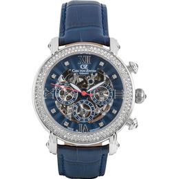 Carl von Zeyten Damen Multifunktionsuhr "Kniebis", blau, Armbanduhren, Automatik, Armbanduhr, mechanische Uhr, Damen, Made in Germany
