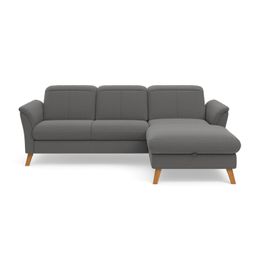 Sit & More Ecksofa SIT & MORE, B:245cm H:91cm T:178cm, grau, 90% Polyester 10%Polyamid, Wohnzimmer, Sofas, "Romero L-Form", wahlweise mit oder ohne