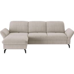 Sit & More Ecksofa SIT & MORE, B:267cm H:88cm T:200cm, beige, 90% Polyester, 10% Polyamid, Wohnzimmer, Sofas, "Leandro L-Form", Wahlweise mit Bett-, Kopfteil -