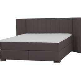 Boxspringbett Places of Style, B:161cm L:210cm, braun, Strukturstoff-Bezug (100% Polyester);Samtvelours (100% Polyester), Komplettbetten, "Piazza",