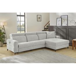 Jockenhöfer Ecksofa, B:300cm T:105cm, grau, JOCKENHÖFER GRUPPE, Korpus: 95% Polyester, 5% Nylon;Kissen: 95% Polyester, 5% Nylon, Wohnzimmer, Sofas, "Monaco