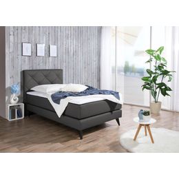 Boxspringbett Maintal, grau, Topperbezug Microfaser aus 100% Polyester;Bezug der Spiegelfläche Matratzendrell aus 100% Polyester;Strukturstoff-Bezug