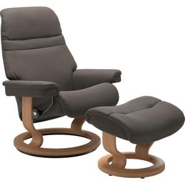 Relaxsessel stressless, B:75cm H:100cm T:73cm, grau, Leder BATICK: BATICK ist ein leicht korrigiertes, durchgefärbtes und genarbtes Möbelleder, bei