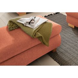 Hocker Home Affaire, B:93cm H:40cm T:69cm, orange, Struktur fein (100% Polyester);100%Polyester/ 85%Polyester+15% Polyacryl Melrose/Struktur, Garten,