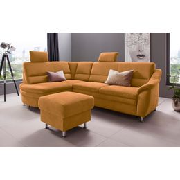 Ecksofa Places of Style, B:250cm H:90cm T:175cm, gelb, Struktur imprägniert (100% Polyester);Luxus-Microfaser ALTARA NUBUCK (100% Polyester);Struktur