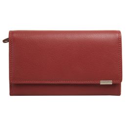 Bodenschatz Damen Geldb&ouml;rse, rot, Leder, beschichtet, leicht gl&auml;nzend, Kleinlederwaren, echt Leder