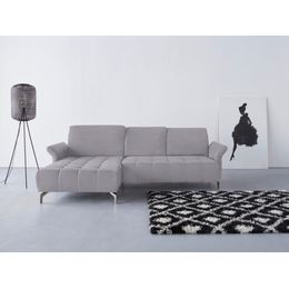 Ecksofa Inosign, B:281cm H:79cm T:185cm, grau, 100% Polyester, Wohnzimmer, Sofas, "Fresh L-Form", Federkern, wahlweise Kopfteilverstellung und