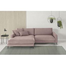 Ecksofa Inosign, B:272cm H:84cm T:190cm, rosa, 95% Polyester, 5% Nylon, Wohnzimmer, Sofas, "Downtown, B/T/H: 272/190/84 cm L-Form", weicher