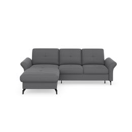 Ecksofa Places of Style, B:258cm H:91cm T:165cm, grau, 92% Polyester 8% Polyamid, Wohnzimmer, Sofas, "Calando L-Form", wahlweise mit Bettfunktion,