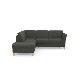 Sit & More Ecksofa SIT & MORE, B:248cm H:87cm T:213cm, grau, Wohnzimmer, Sofas, "Visby L-Form", Wahlweise mit Bettfunktion und Stauraum, frei im Raum stellbar