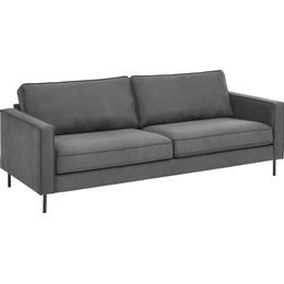 3-Sitzer, B:211cm H:81cm T:87cm, grau, ATLANTIC HOME COLLECTION, 100% PES, Sofas, "Weston", im skandinavischem Stil, mit Wellenunterfederung