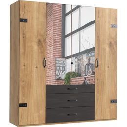 Kleiderschrank wimex, B:200cm H:218cm T:58cm, beige, Schlafzimmer, Schränke, "Detroit by fresh to go"