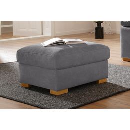 Hocker Home Affaire, B:70cm H:44cm T:70cm, grau, Struktur (100% Polyester);Luxus-Microfaser (90% Polyester, 10% Polyamid);Luxus-Microfaser in