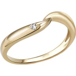 Firetti Damen Fingerring "Schmuck Geschenk Silber 925 Silberring Ring Tropfen", 56, Silber 925 (Sterlingsilber), 2mm, gold, Silber 925