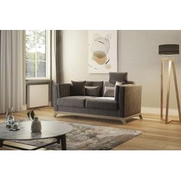 2,5-Sitzer Home Affaire, B:183cm H:84cm T:93cm, braun, 95% Polyester, 10% Polyamid, Sofas, "Viva", wahlweise mit Holzrahmen aus Buche