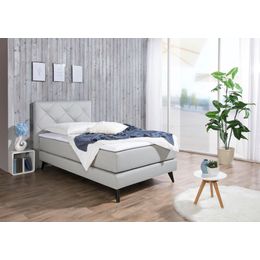 Boxspringbett Maintal, grau, Topperbezug Microfaser aus 100% Polyester;Bezug der Spiegelfläche Matratzendrell aus 100% Polyester;Strukturstoff-Bezug