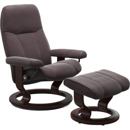 Fußhocker stressless, B:54cm H:38cm T:39cm, rot, Garten, Hocker, "Consul", mit Classic Base, Gestell Braun