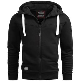 Herren Kapuzensweatjacke "ASMeroiia", schwarz, Gr. S, Alessandro Salvarini, Obermaterial: 80% Baumwolle, 20% Polyester, Sweatjacken, mit großer Kapuze