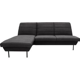 Ecksofa, B:214cm H:92cm T:168cm, grau, LOOKS by Wolfgang Joop, 100% Polyester, Wohnzimmer, Sofas, "LOOKS IX L-Form", Quersteppung, ohne Armlehnen