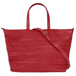 Samantha Look Damen Shopper, rot, Leder, leicht glänzend, unifarben, Taschen, echt Leder, Made in Italy