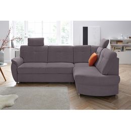 Sit & More Ecksofa SIT & MORE, B:246cm H:91cm T:176cm, grau, Kunstleder SOFTLUX;Luxus-Microfaser ALTARA NUBUCK (100% Polyester);Luxus-Microfaser (90% Polyester,