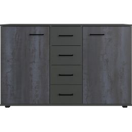 Kombikommode wimex, B:130cm H:83cm T:41cm, grau, Spanplatte, Schlafzimmer, Sideboards, "Kopenhagen", in 2 Breiten