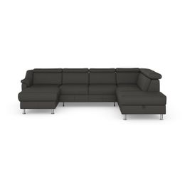 Sit & More Wohnlandschaft SIT & MORE, B:315cm H:84cm T:216cm, braun, Sofas, "Freetown U-Form", Kopfteilverstellung und Federkern, wahlweise mit Bettfunktion