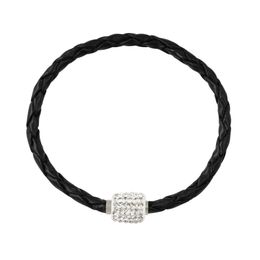 Vivance Damen Lederarmband "Lederarmband mit Kristallen", Silber 925 (Sterlingsilber), silber, Silber 925 (Sterlingsilber), Armb&auml;nder