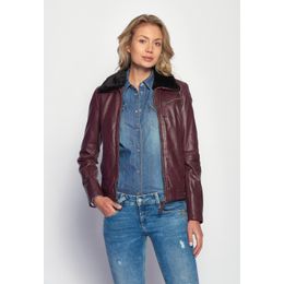 Maze Damen Lederjacke "Morelia", lila, Gr. XS, Obermaterial: 100% Lammleder; Futter: 100% Baumwolle; &Auml;rmelfutter: 100% Polyester, Jacken