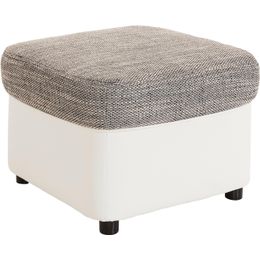 Hocker DOMO collection, B:60cm H:42cm T:60cm, grau, NaturLEDER (echtes Rindsleder) in Sitz und Rücken. Korpus in passendem Kunstleder SOFTLUX