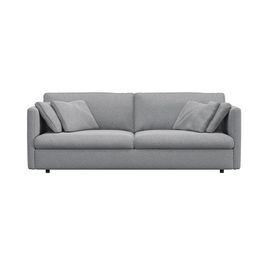 3-Sitzer FLEXLUX, B:219cm H:84cm T:117cm, grau, 100% Polyester, Sofas, "Lovane", Weich & anschmiegsam, große Sitztiefe auf Kaltschaum, Dekokissen