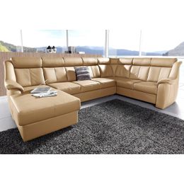 Sit & More Wohnlandschaft SIT & MORE, B:315cm H:98cm T:210cm, braun, Luxus-Microfaser Altara Nubuck (100% Polyester);Kunstleder SOFTLUX;NaturLEDER (echtes