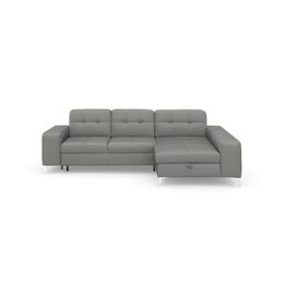 Sit & More Ecksofa SIT & MORE, B:286cm H:92cm T:176cm, grau, Wohnzimmer, Sofas, "Baviene L-Form", inklusive Sitztiefenverstellung und Federkern, wahlweise