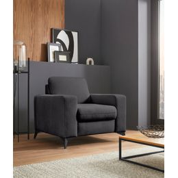 Sessel Places of Style, B:98cm H:88cm T:88cm, grau, Luxus-Microfaser ALTARA NUBUCK (100% Polyester);Struktur Flausch (90% Polyester, 10%