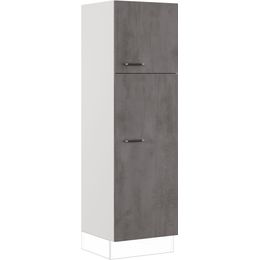 W&auml;scheschrank IMPULS K&Uuml;CHEN, B:60cm H:190,7cm T:57,6cm, grau, Dekorfolie, Holzwerkstoff, Schr&auml;nke, ""Prag", Breite/H&ouml;he: 60/190,7 cm, mit