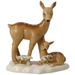 Goebel Weihnachtsfigur "Tierfigur - Rehe im Schnee, Höhe ca. 14 cm", B/H/T: 8cm x 14cm x 12,5cm, bunt, Dekofiguren, Sammlerfigur, Weihnachtsdeko,
