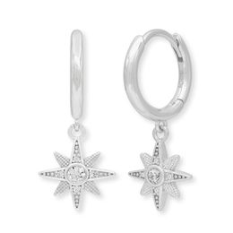 Engelsrufer Damen Paar Creolen "Twinkle twinkle little Star Stern", 14mm, Silber 925 (Sterlingsilber), silber, Silber 925 (Sterlingsilber), Ohrringe,