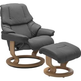 Relaxsessel stressless, B:79cm H:98cm T:75cm, grau, Leder BATICK: BATICK ist ein leicht korrigiertes, durchgefärbtes und genarbtes Möbelleder, bei