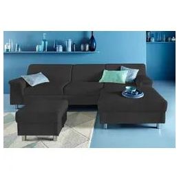 Ecksofa Inosign "Jamie, L-Form" Sofas Gr. B/H/T: 251cm x 72cm x 80cm, Luxus-Kunstleder, Recamiere rechts, mit Bettfunktion, schwarz wahlweise mit Bettfunktion