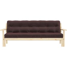 Schlafsofa Karup Design, B:190cm H:14cm T:92cm, braun, Kinderzimmer, Sofas, "Unwind", Mit Holzstruktur, inkl. Futonmatratze, Liegefläche 130x190 cm
