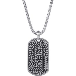 Firetti Damen Kette mit Anhänger "Schmuck Geschenk Edelstahl Halsschmuck Halskette Dog Tag Reptil", Edelstahl, L: 52 B: 2,5mm, schwarz, Edelstahl,