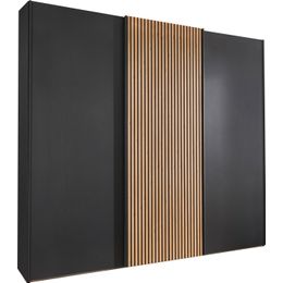 Drehtürenschrank Wiemann, B:222,6cm H:217cm T:67cm, grau, Holzwerkstoff, Schränke, "Denver", hochwertige Beschläge